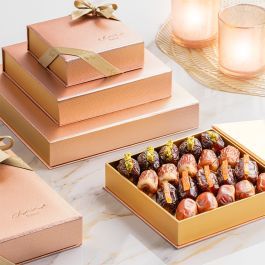Rose Gold Gift Set Luxury Dates & Chocolates Gift Box | Bateel